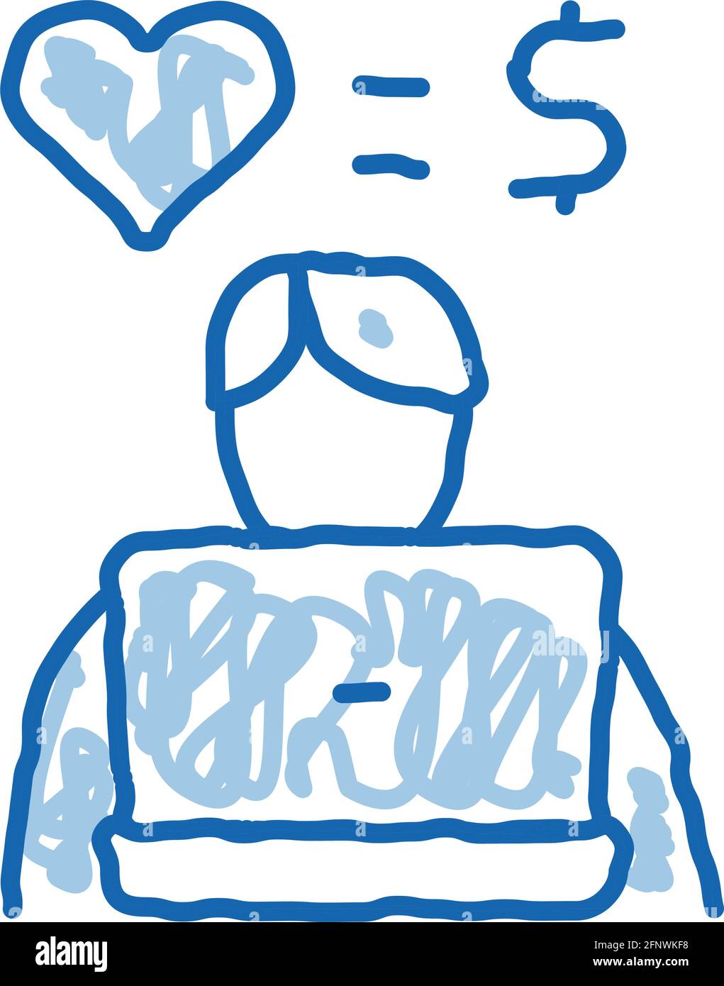 love equals money search engine optimization doodle icon hand drawn illustration Stock Vector ...