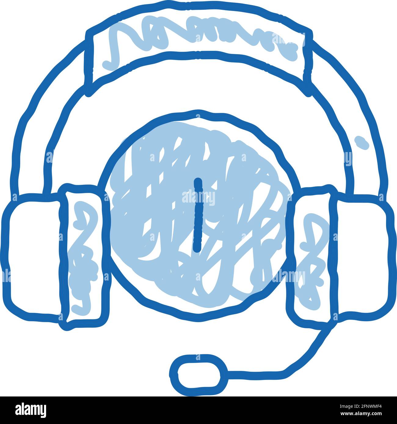 distracted by music headphones doodle icon hand drawn illustration ...