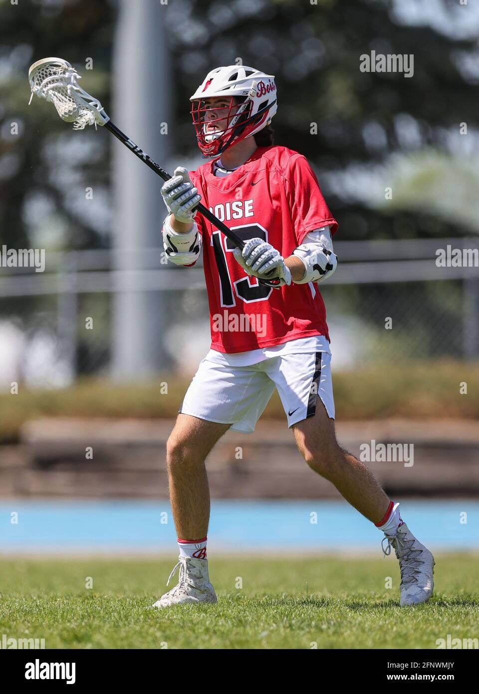 High School lacrosse action with Boise vs Coeur d'Alene High School in Coeur d'Alene, Idaho ...