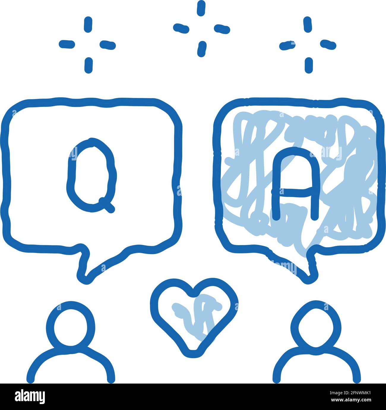 people love dialogue doodle icon hand drawn illustration Stock Vector ...