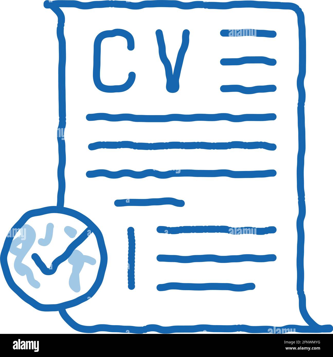 confirmed resume doodle icon hand drawn illustration Stock Vector Image ...