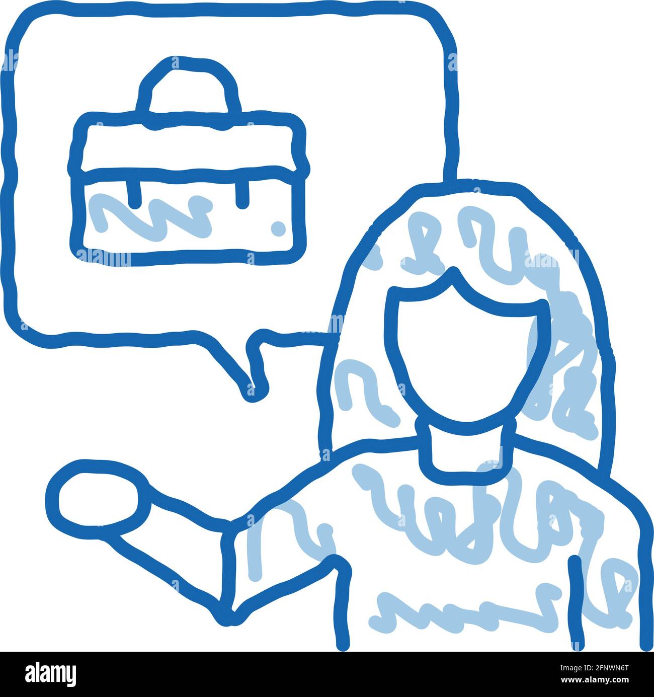 female job applicant doodle icon hand drawn illustration Stock Vector ...