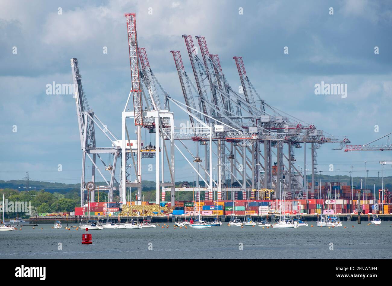 Southampton, England, UK. 2021. DP World container ship terminal in ...