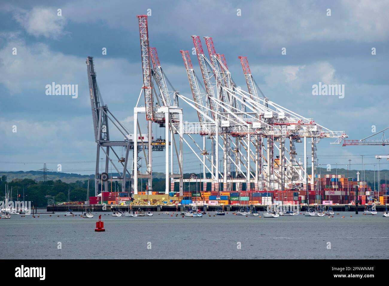 Southampton, England, UK. 2021. DP World container ship terminal in ...
