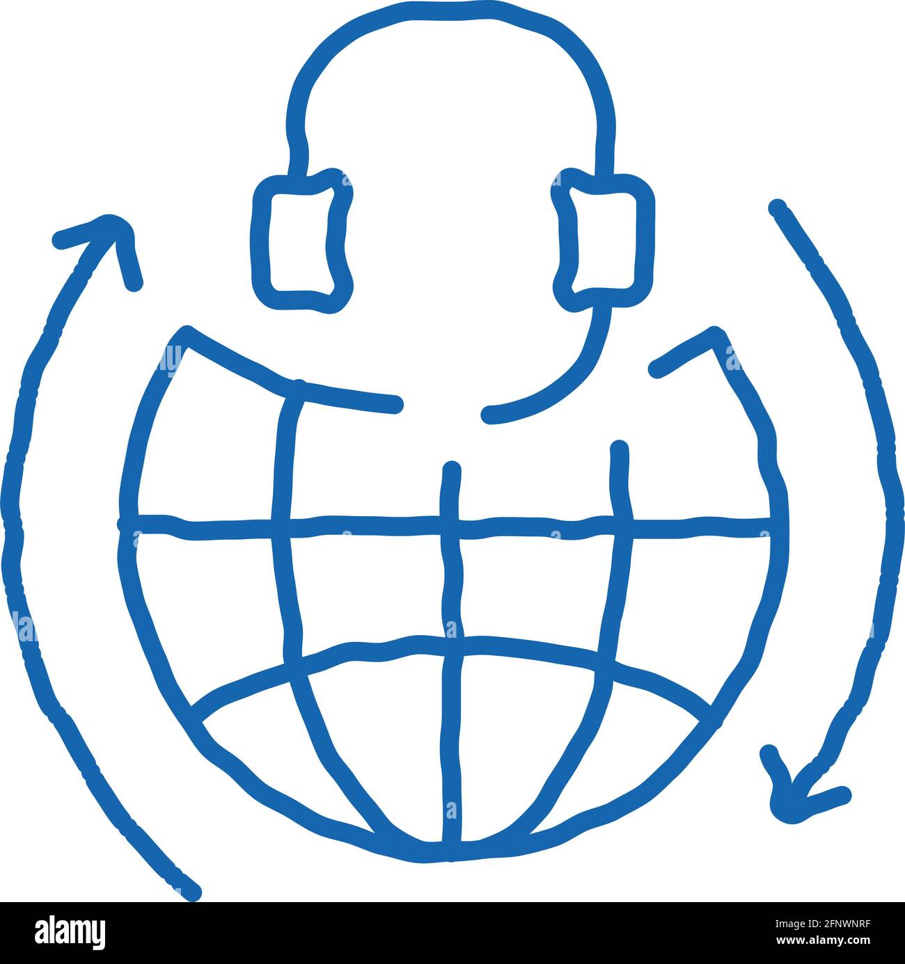 global help desk hotline icon vector outline illustration Stock Vector ...