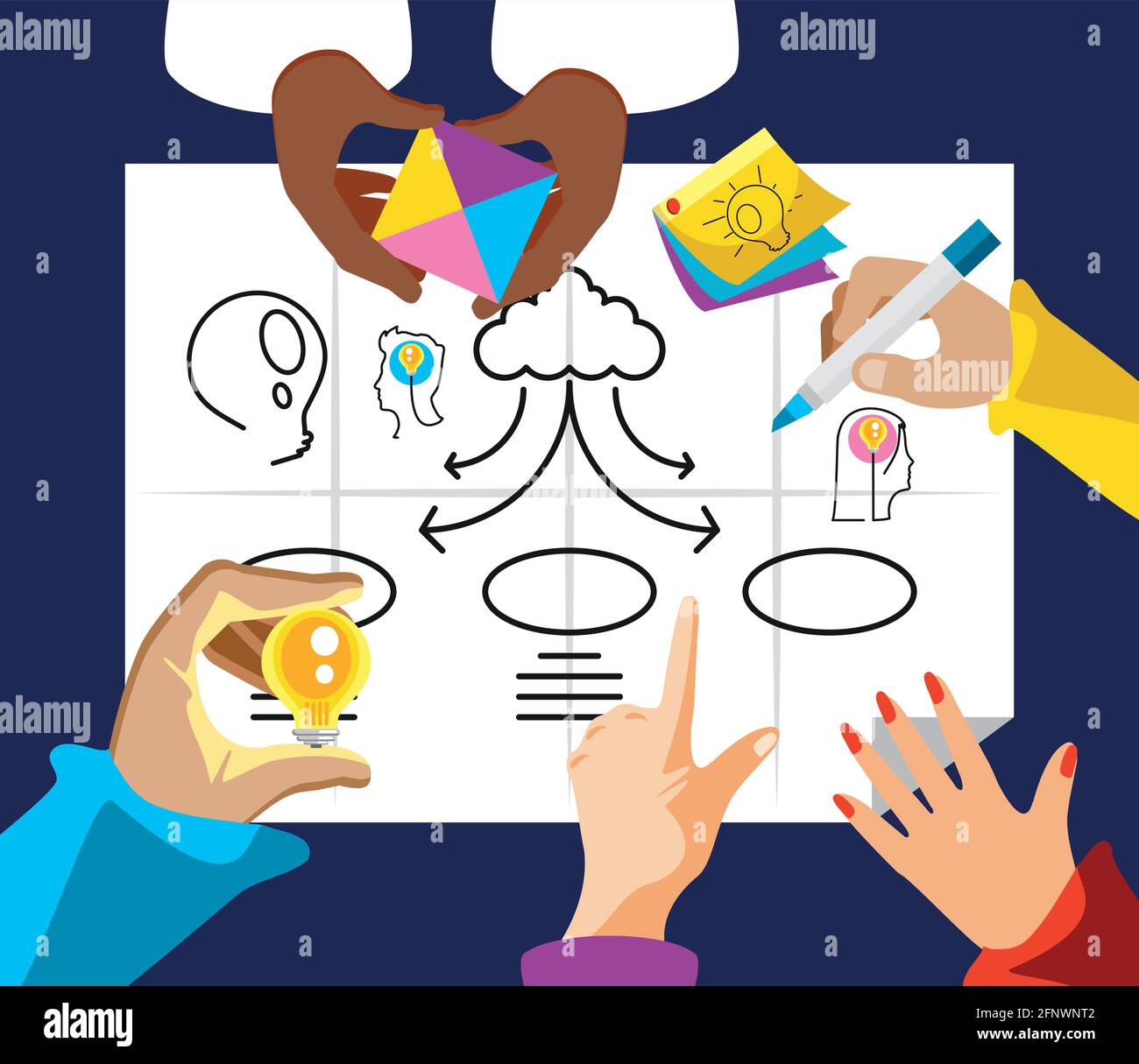 Messy office meeting Stock Vector Images - Alamy