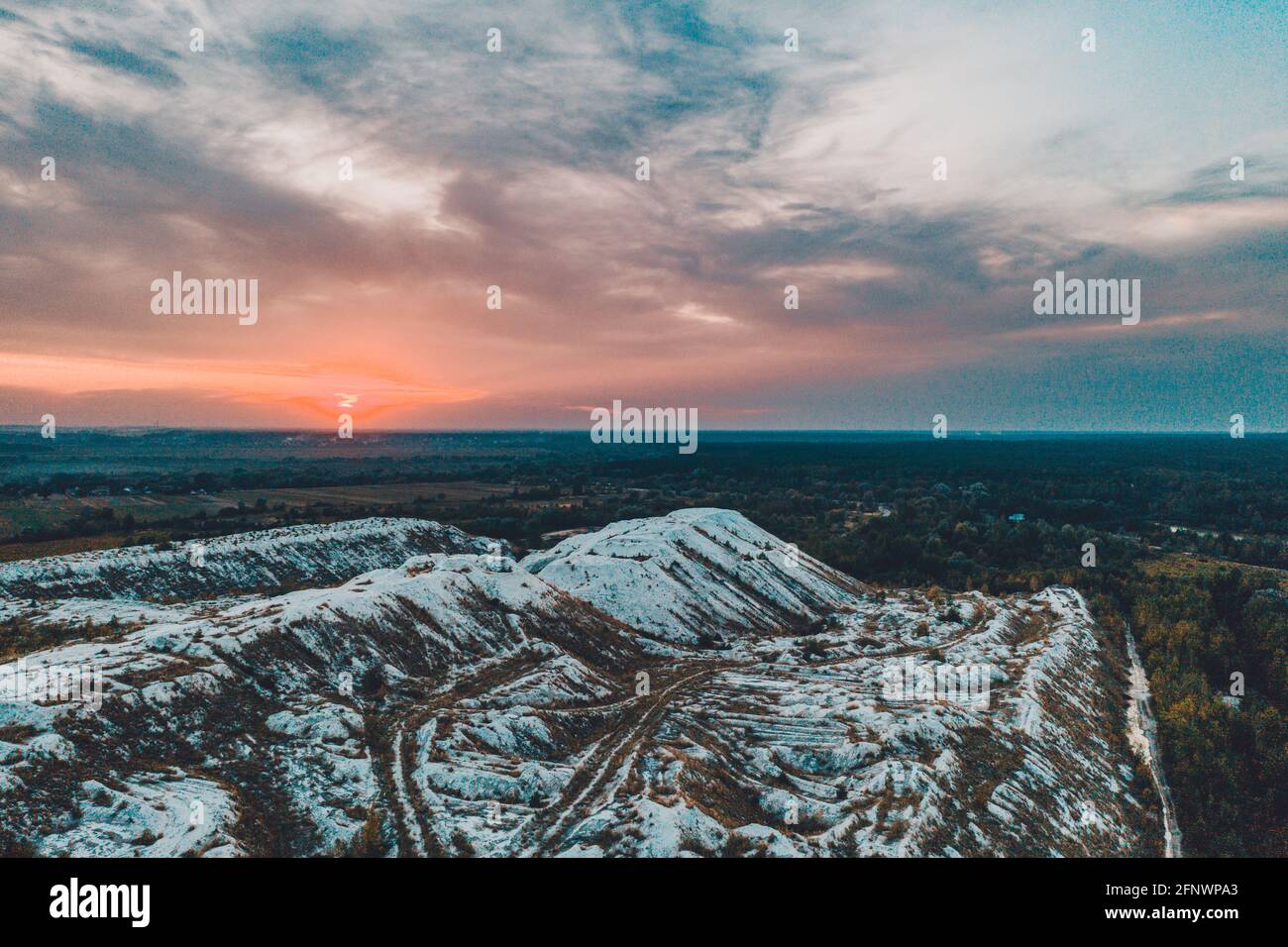 Ecosystem pollution by phosphate and gypsum emissions, panoramic views ...