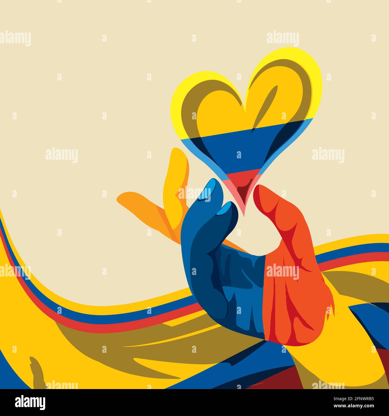 hand heart Colombia flag Stock Vector Image & Art - Alamy