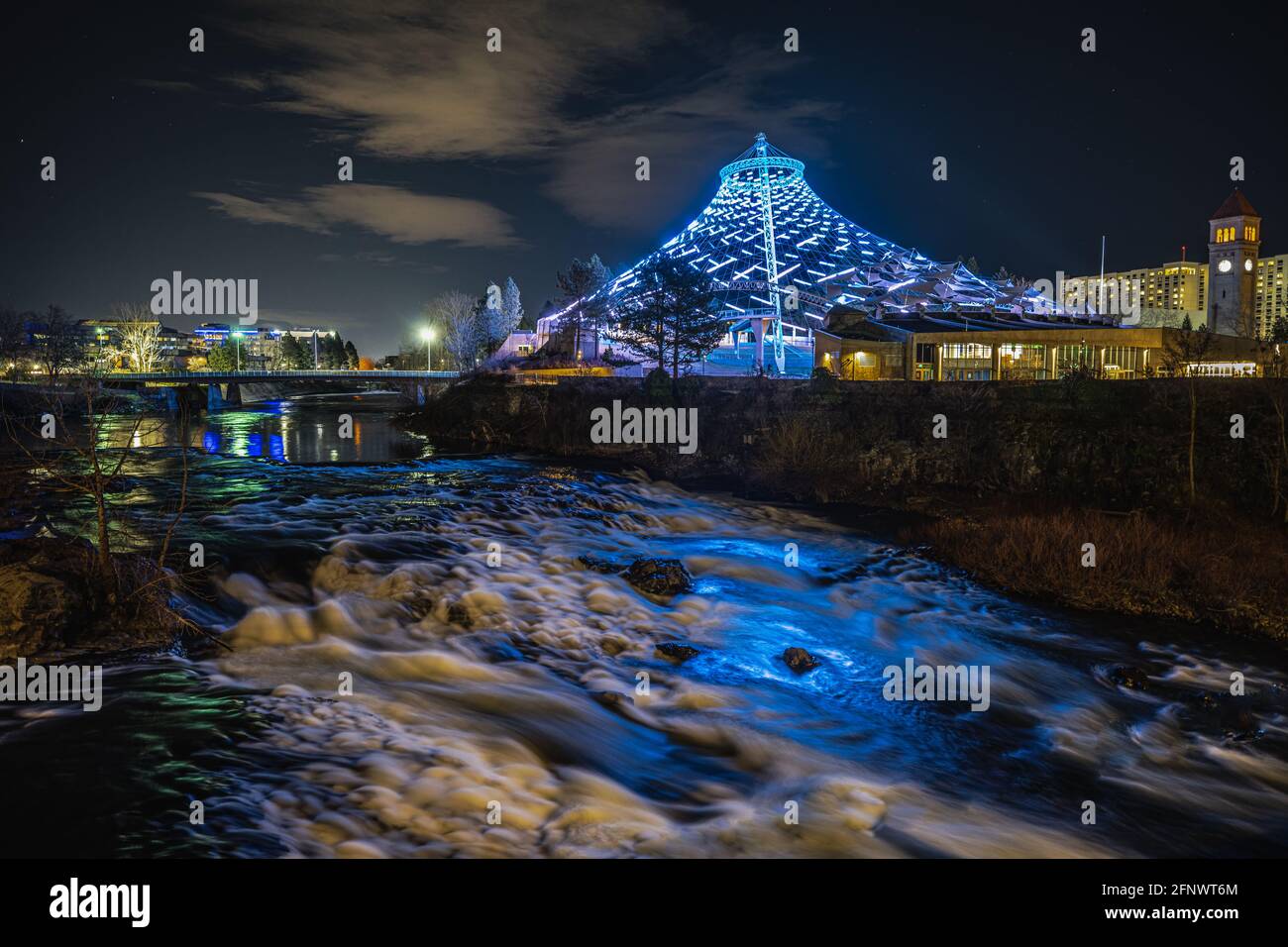 US Pavilion in Riverfront Park at Night, Spokane, WA Stock Photo - Alamy