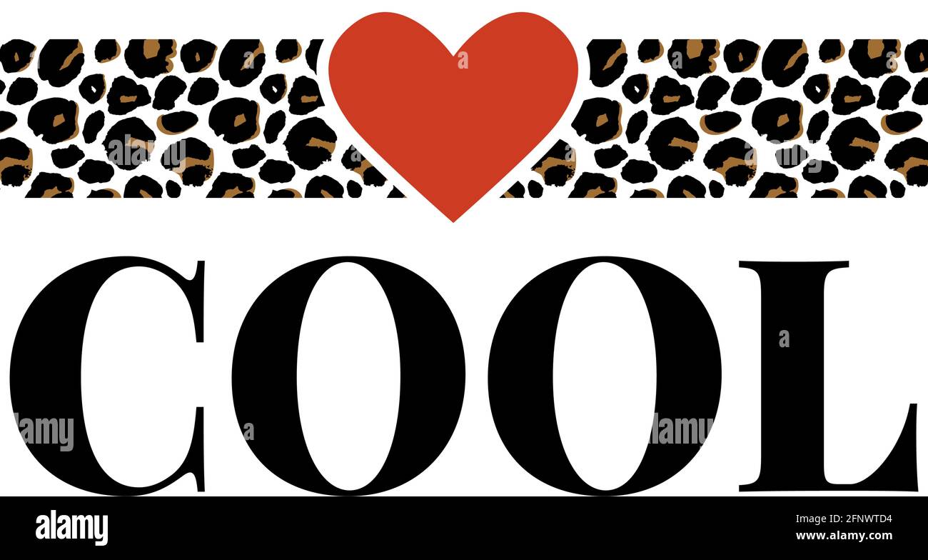 wild cool slogan ripped off revealing leopard skin inside illustration ...