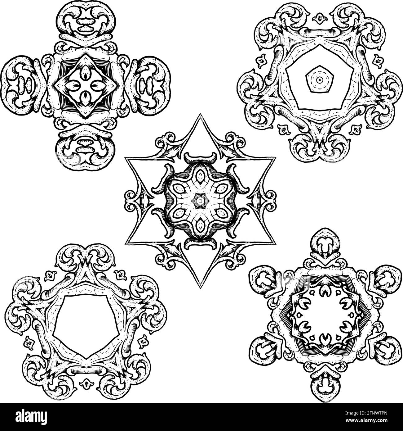 Medieval design elements Stock Vector Images - Alamy