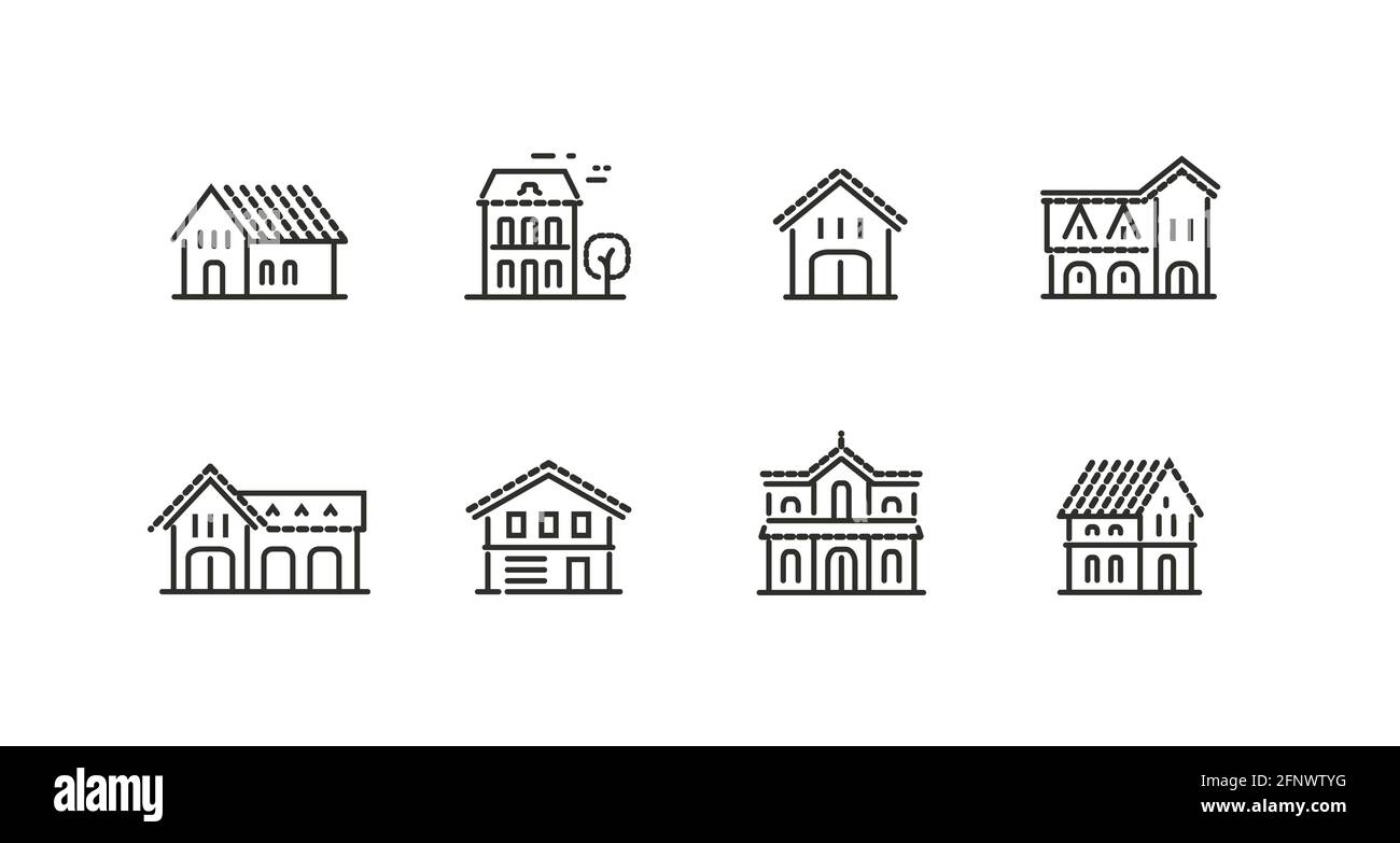 House icon set. Real estate, building symbol vector Stock Vector Image ...