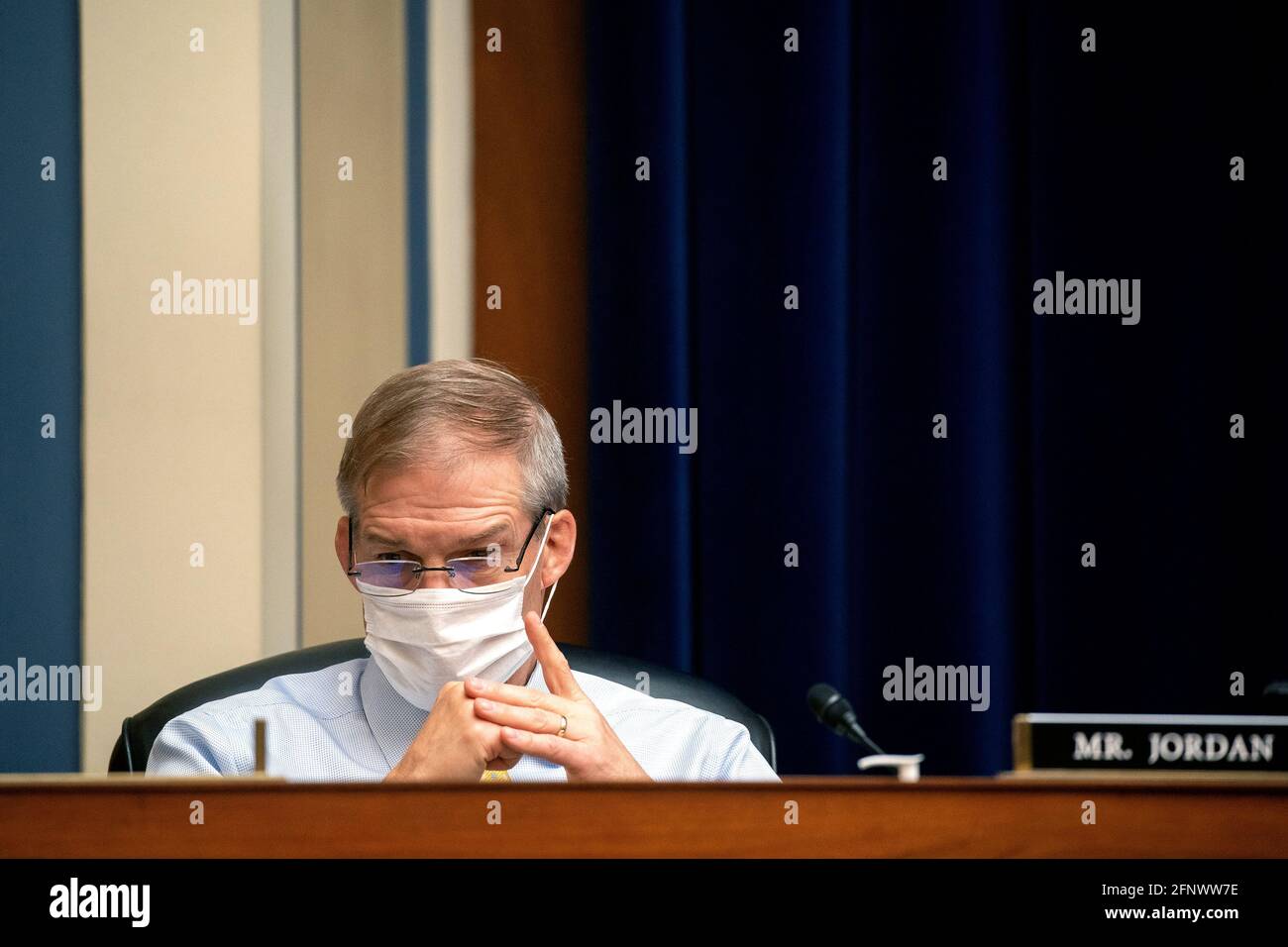 Representative Jim Jordan (R-OH) listens during a House Select ...