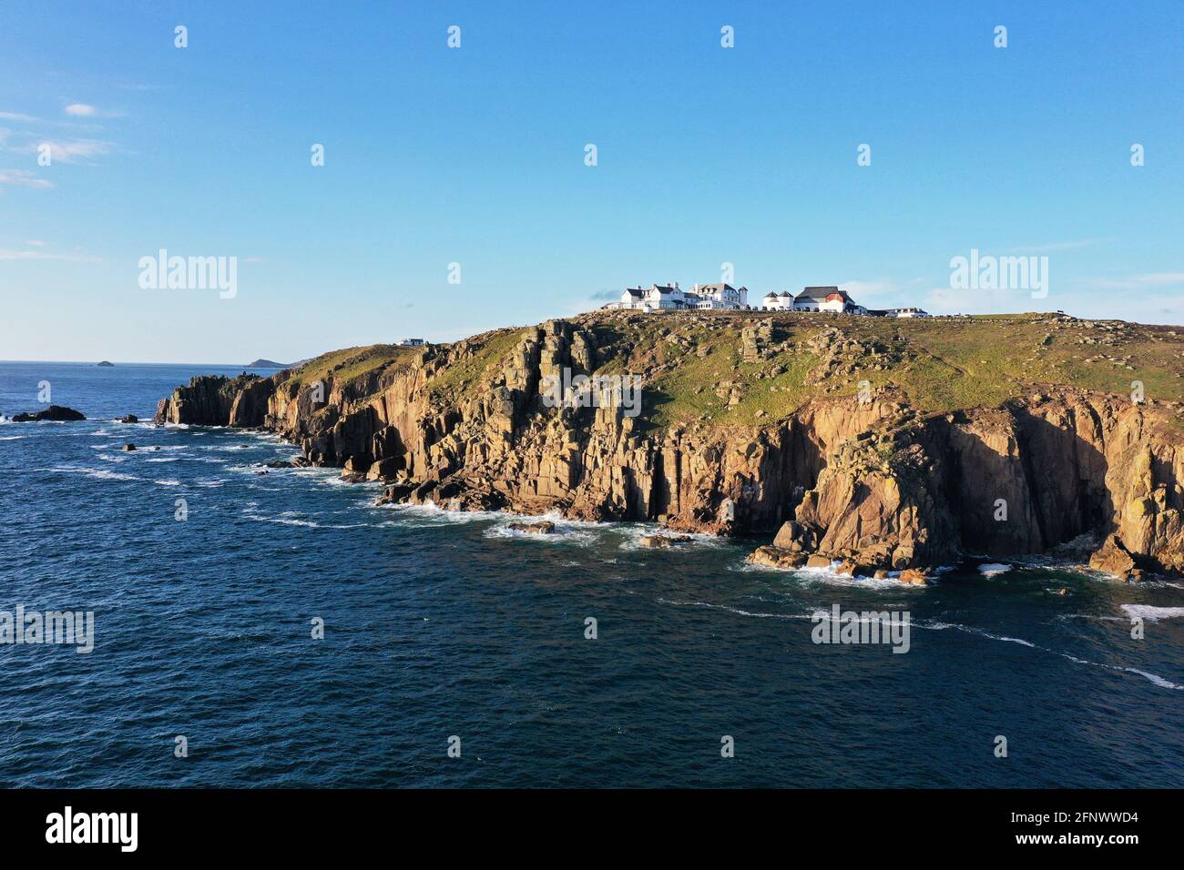 lands end, Cornwall, aerial view, beautiful, drone point of view ...