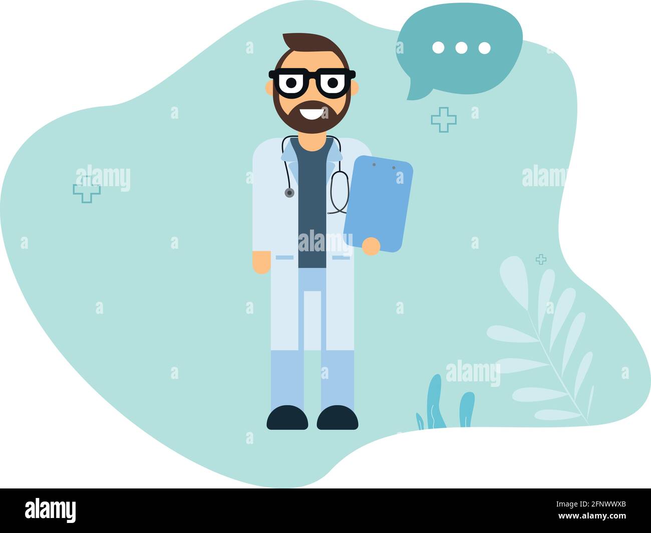 Cartoon doctor computer desk hi-res stock photography and images - Alamy