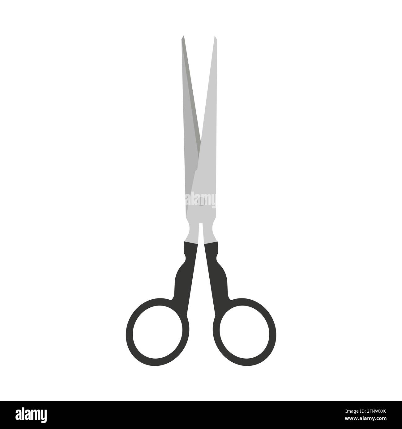 Scissors vector cut tool icon illustration isolated white design. Black ...