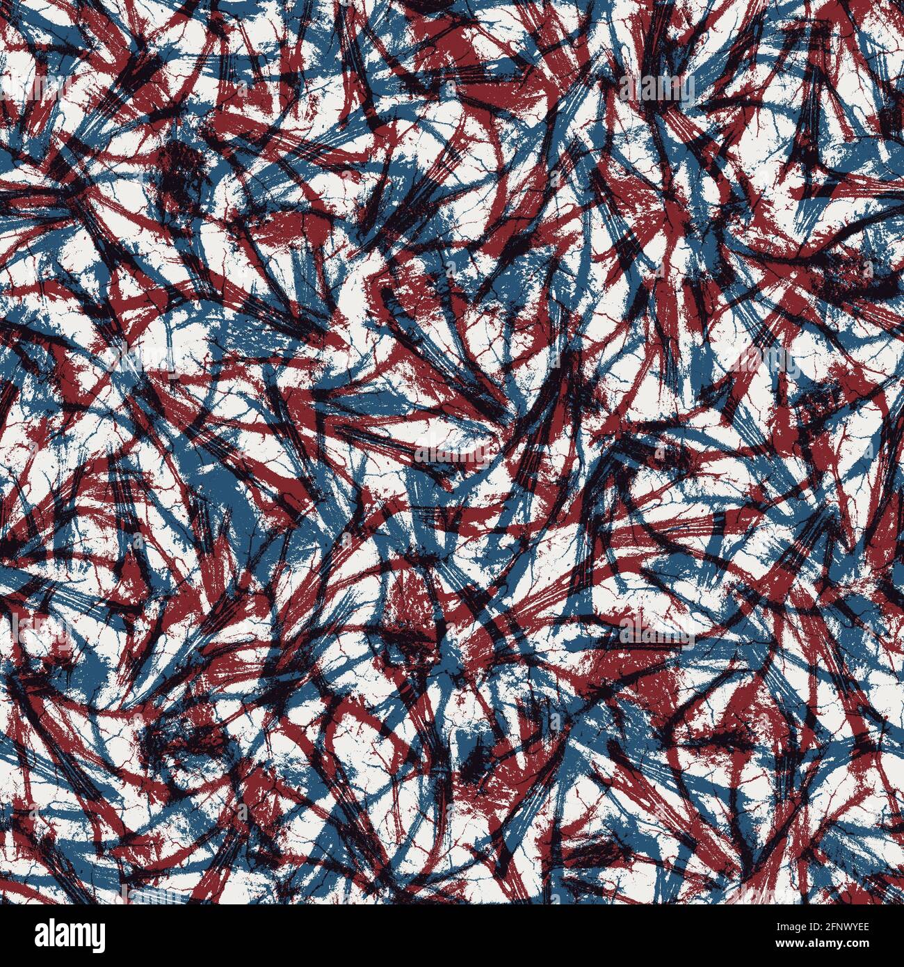 Seamless leaf pattern in red blue black white Stock Photo - Alamy