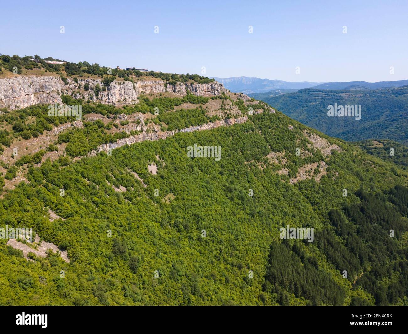 Aerial view of Iskar river Gorge, Balkan Mountains near village of ...