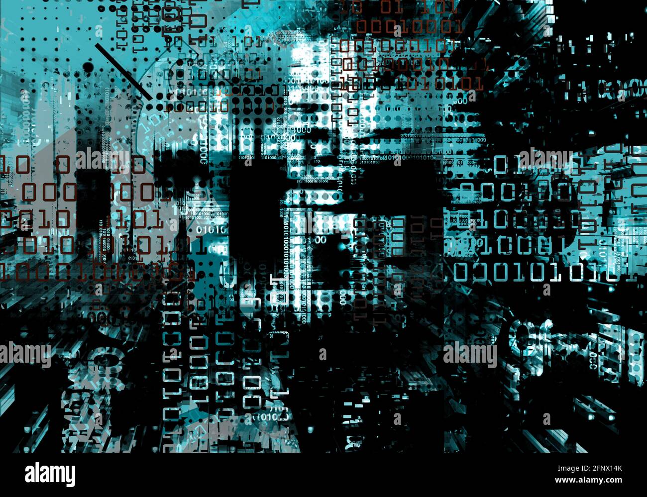 Binary Code Abstract Expressive Technology Background Grunge Blue
