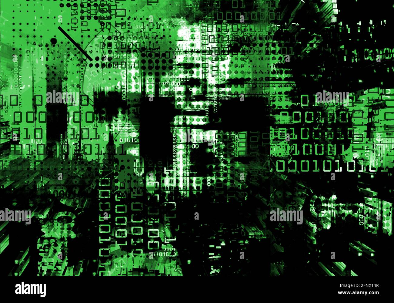 Binary Code Abstract Expressive Technology Background Grunge Green Backdrop For Informatics
