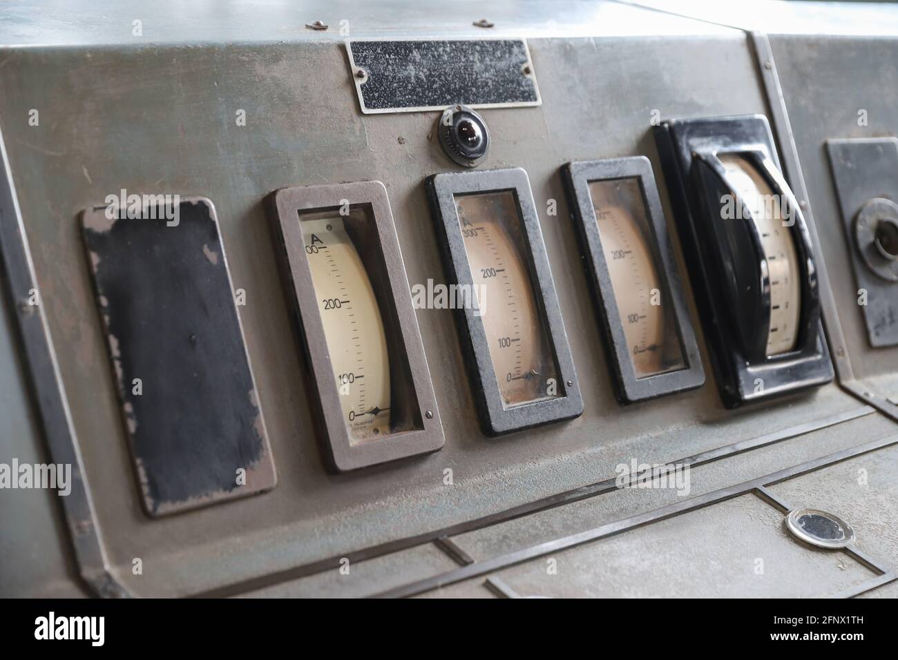 Control Panel of an old Power Plant Stock Photo - Alamy