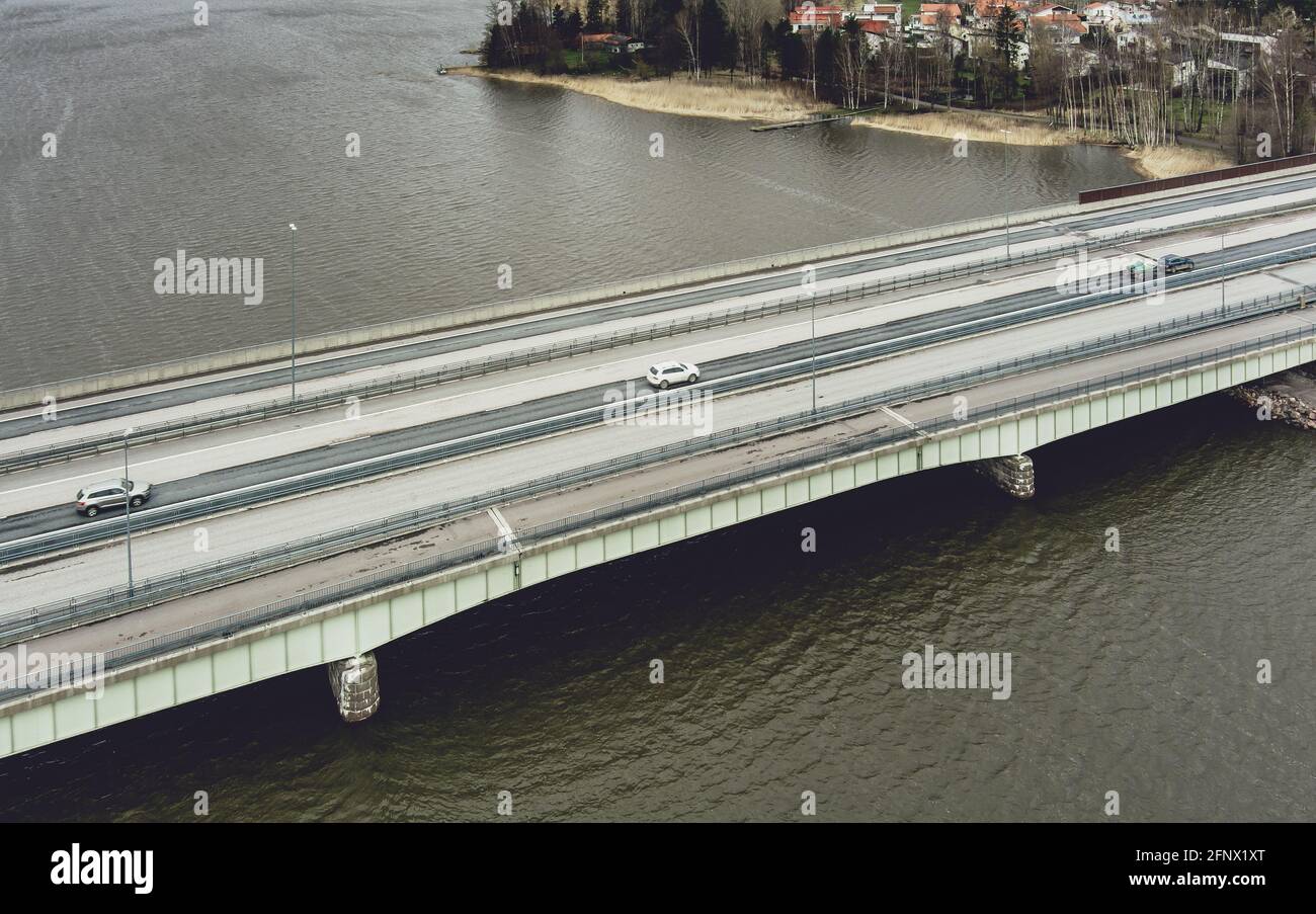 Aerial view of a bridge with cars. Background concept Stock Photo - Alamy