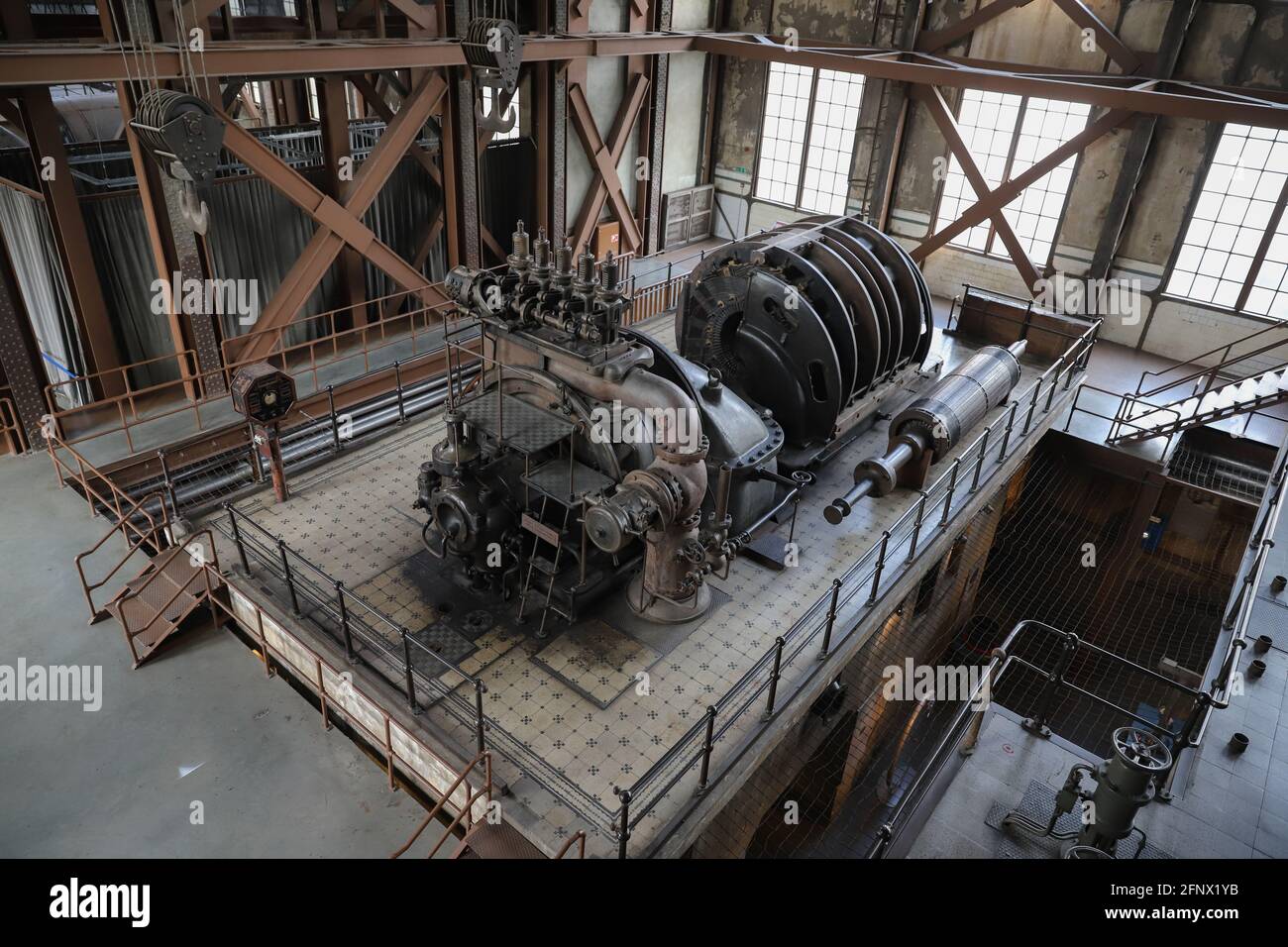 Old Engine of an old Power Plant Stock Photo - Alamy