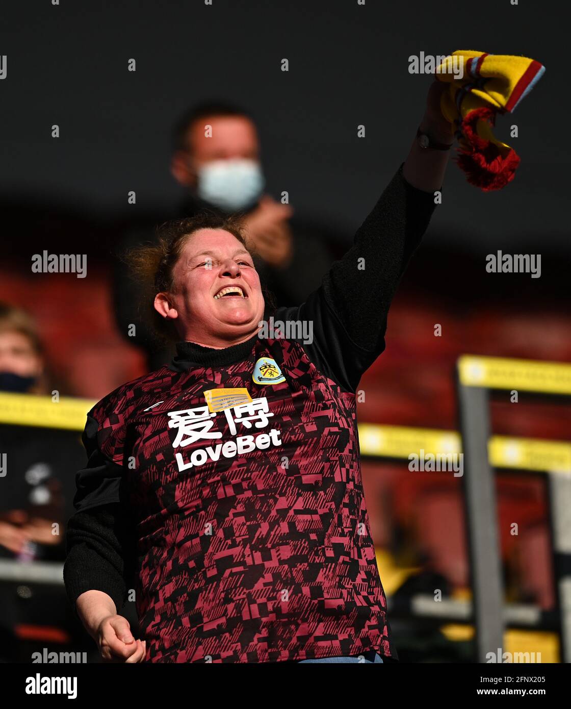 A Burnley fan ahead of the Premier League match at Turf Moor, Burnley ...