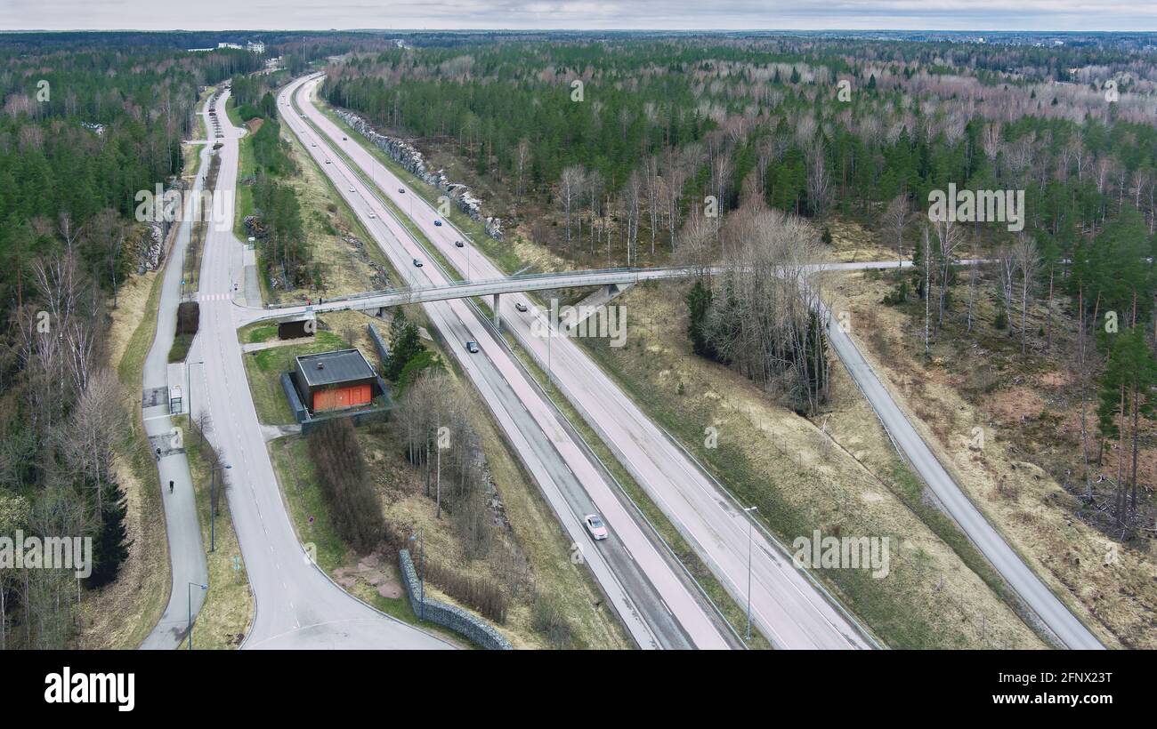 Highway, top view of beautiful aerial view of asphalt road Stock Photo ...
