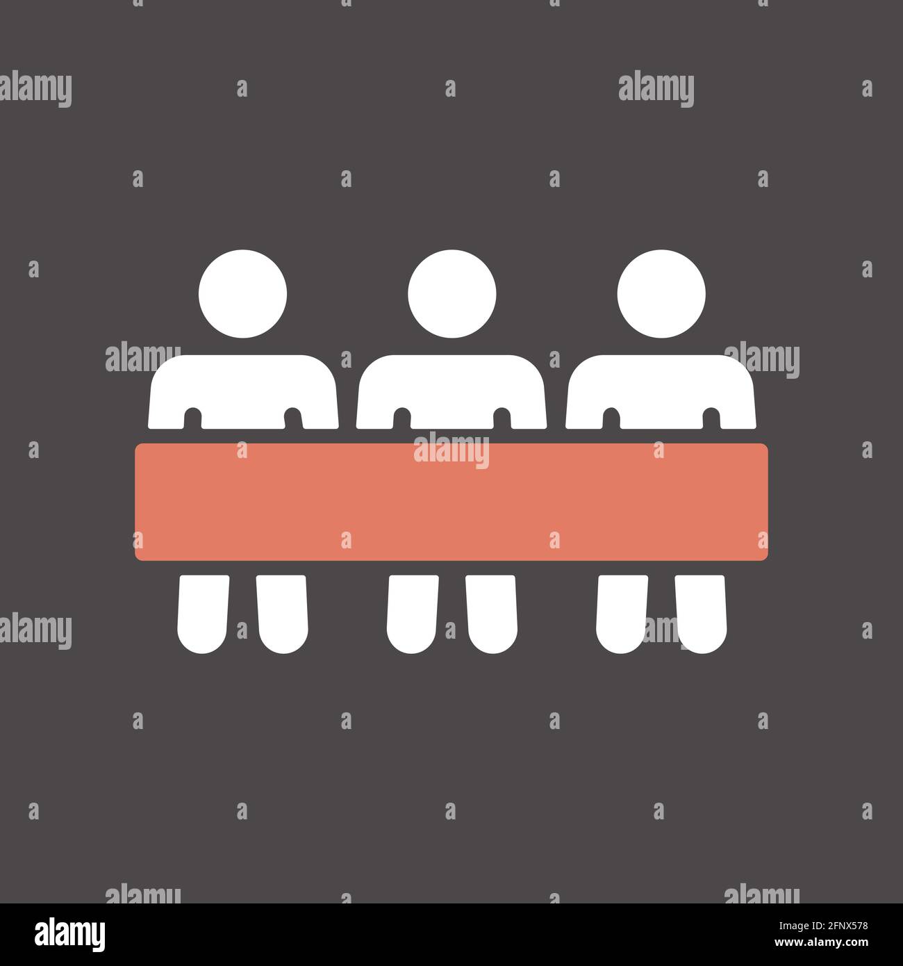 Group of protesting people with big placard vector glyph icon ...