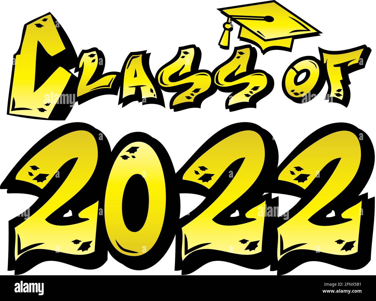 Yellow Class of 2022 Graffiti Logo Stock Photo - Alamy