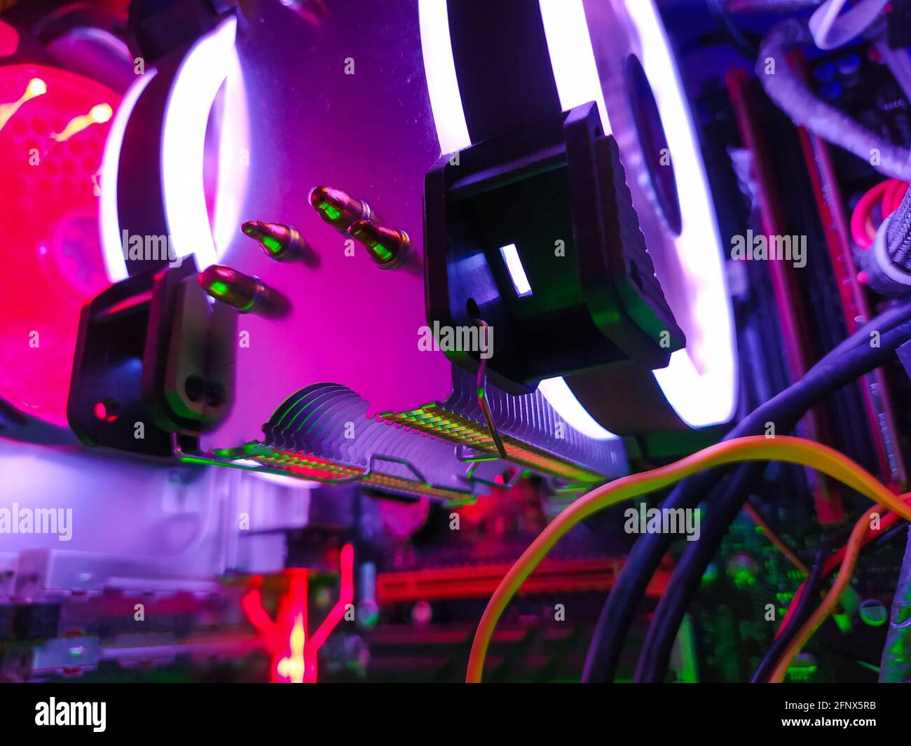 Modern computer air cooling with multi-colored led backlight-fans ...