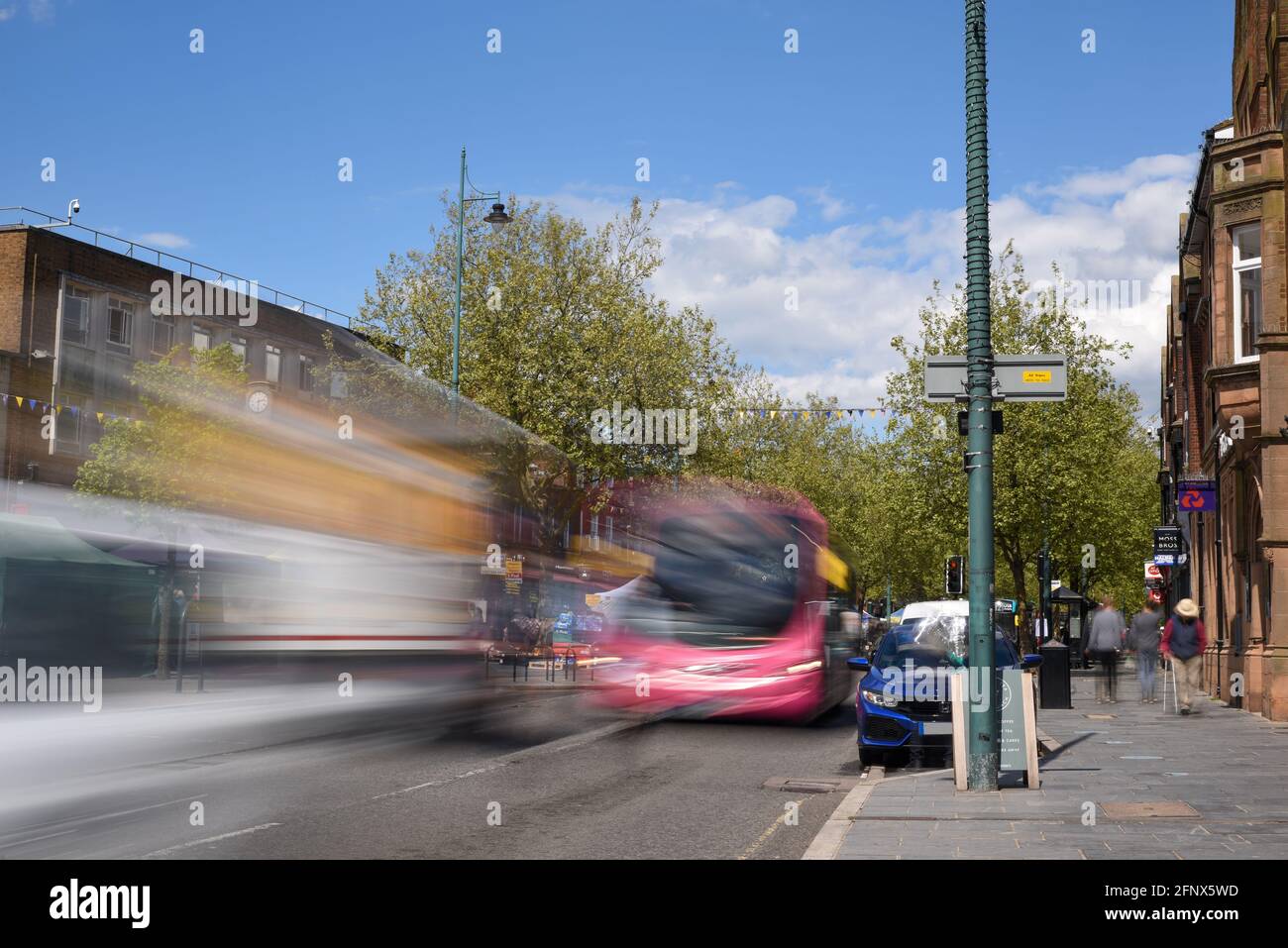 St Albans-UK - 19 May 2021 - People shopping and walking on busy retail ...