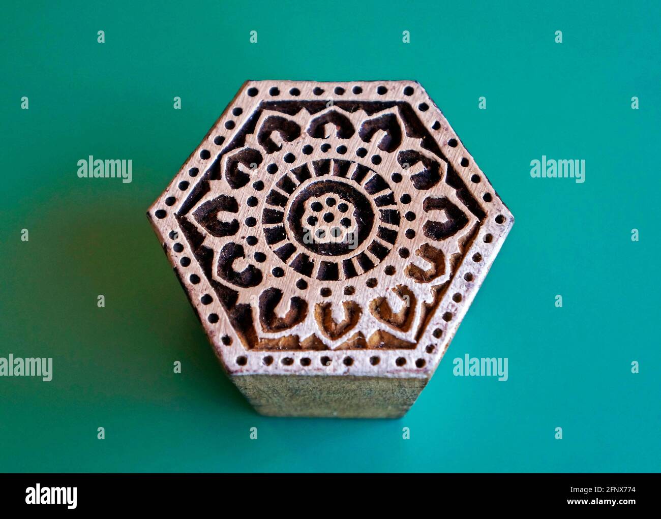 Traditional Indian block print. Wood block used for handmade textile ...