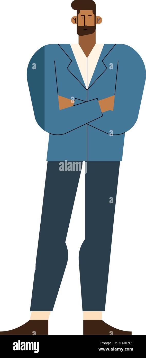 afro businessman worker standing character Stock Vector Image & Art - Alamy