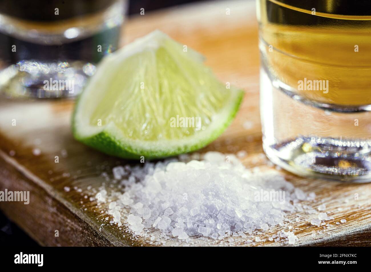 coarse salt at the bottom, spot focus. Ingredient for consumption of ...