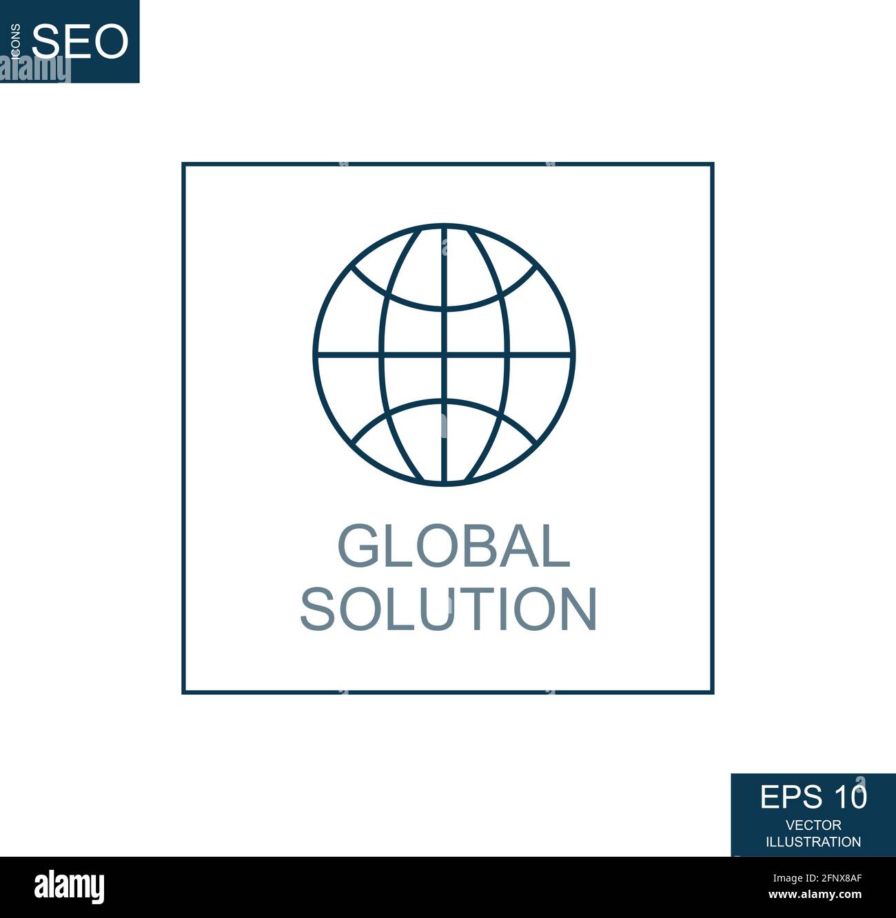 Abstract business icons, CEO global solution - Vector illustration ...