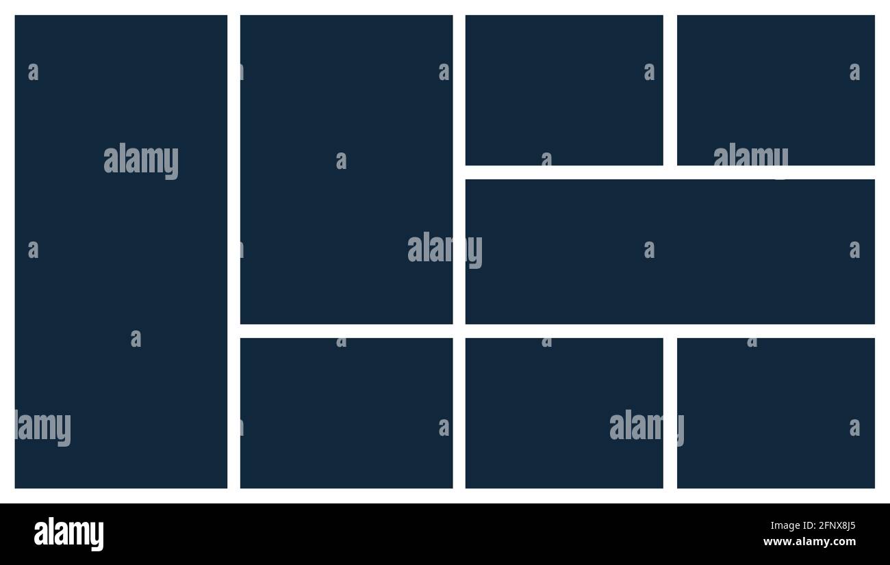 Photo collage mosaic grid template board picture frame. Border collage ...