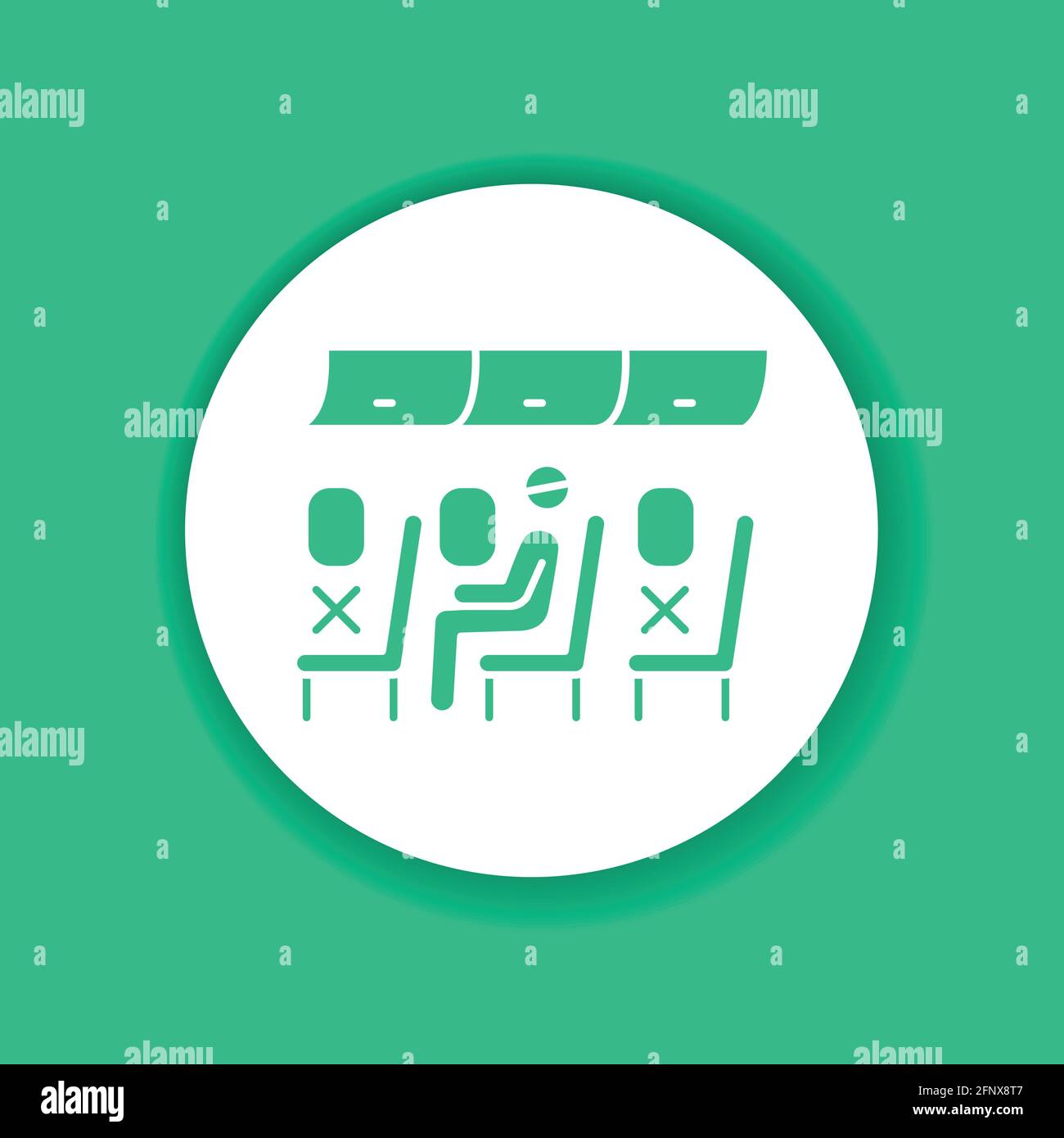 Passenger inside plane color glyph icon. Safe travel. Pictogram for web ...