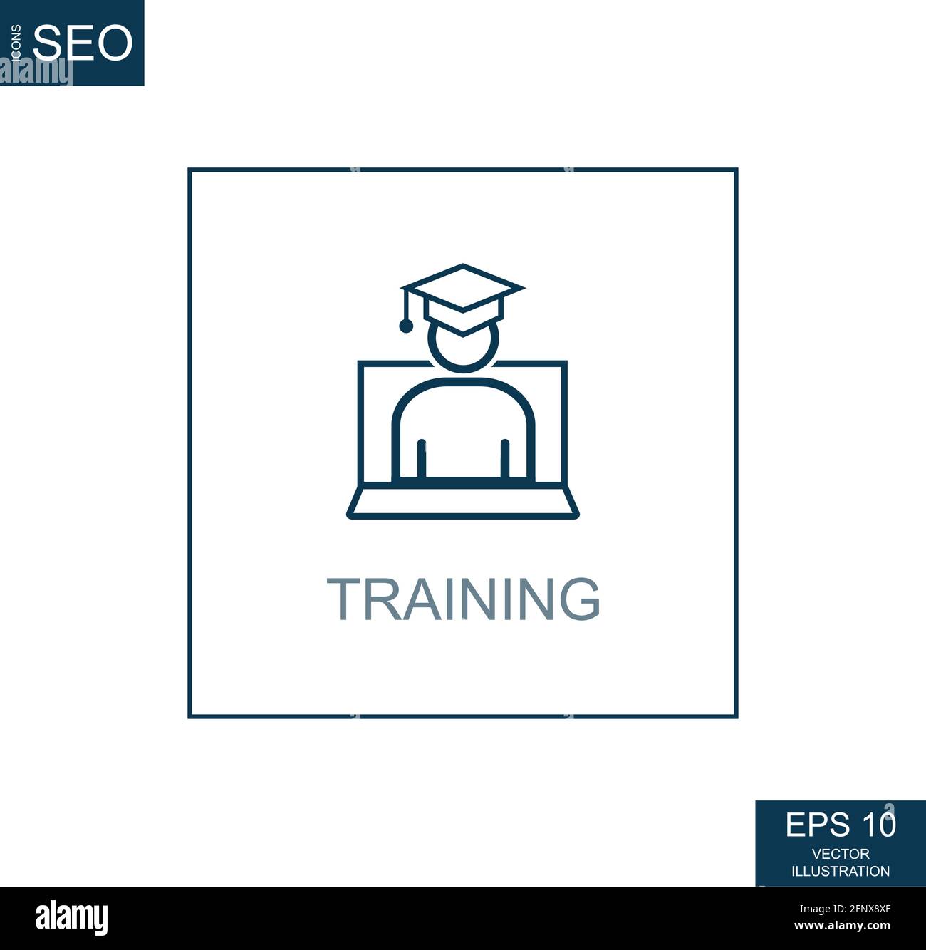Abstract business icons, SEO educational training - Vector illustration ...