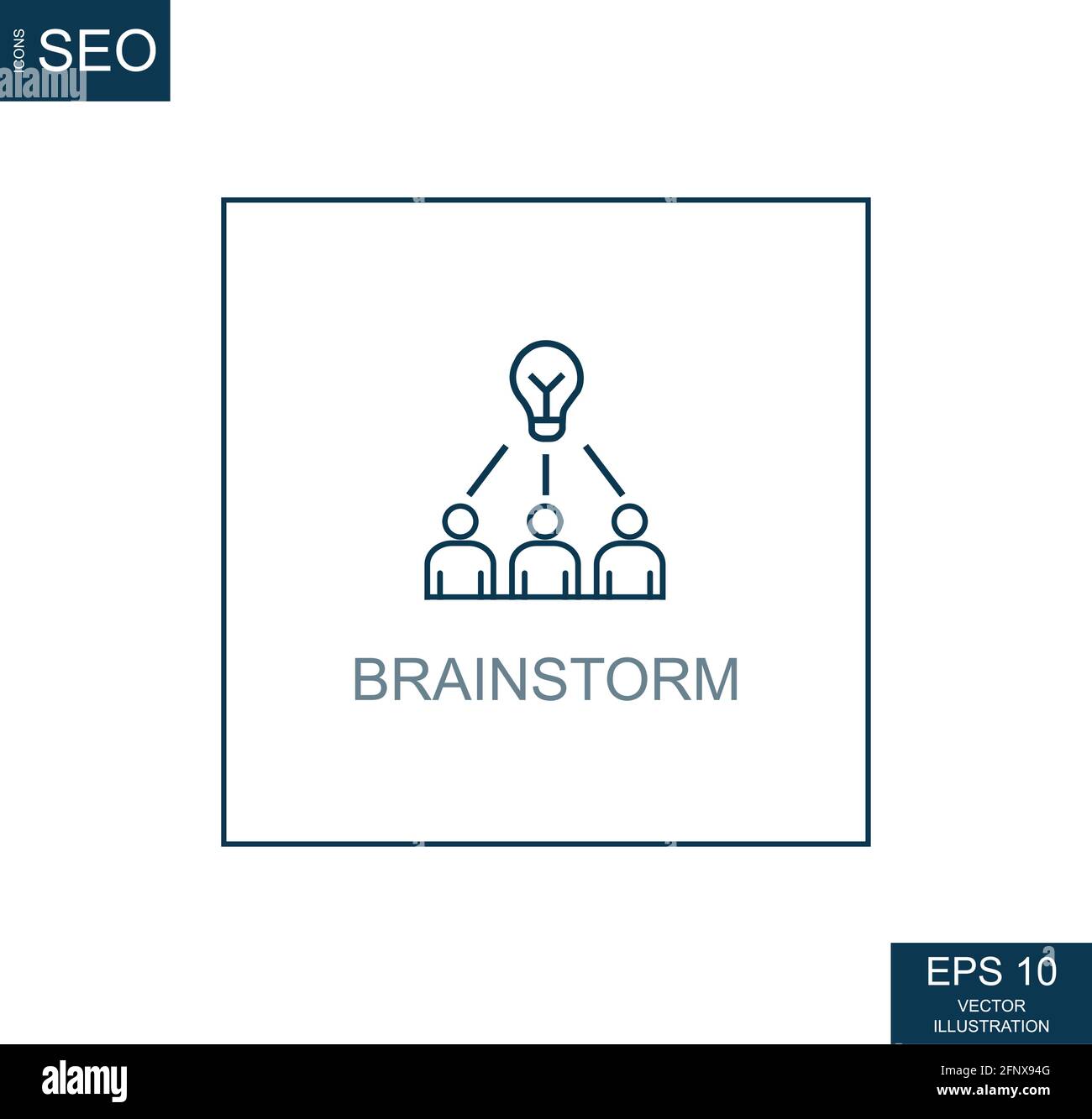 Abstract business icons, CEO team brainstorming - Vector illustration ...
