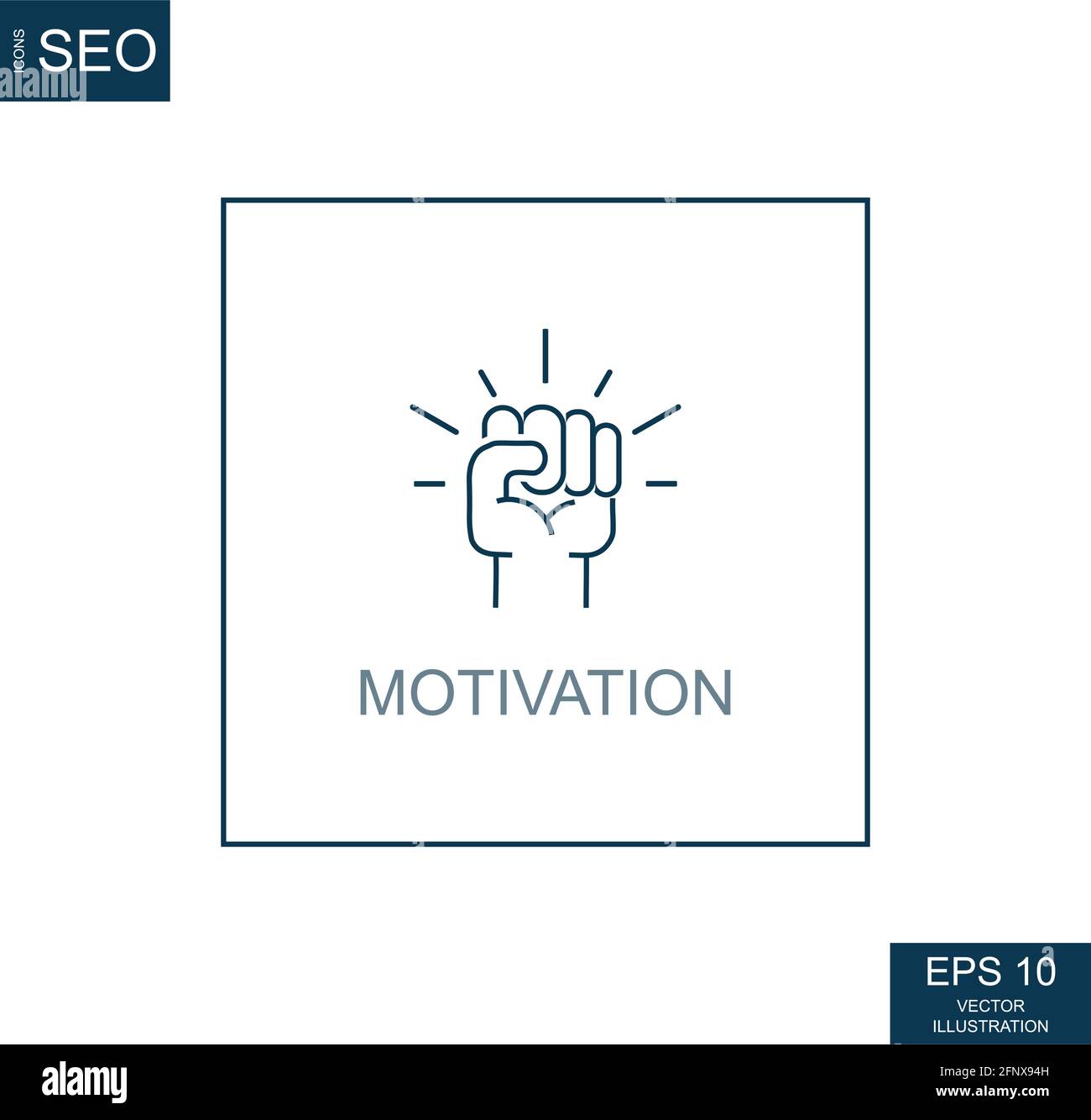 Abstract business icons, SEO staff motivation - Vector illustration ...