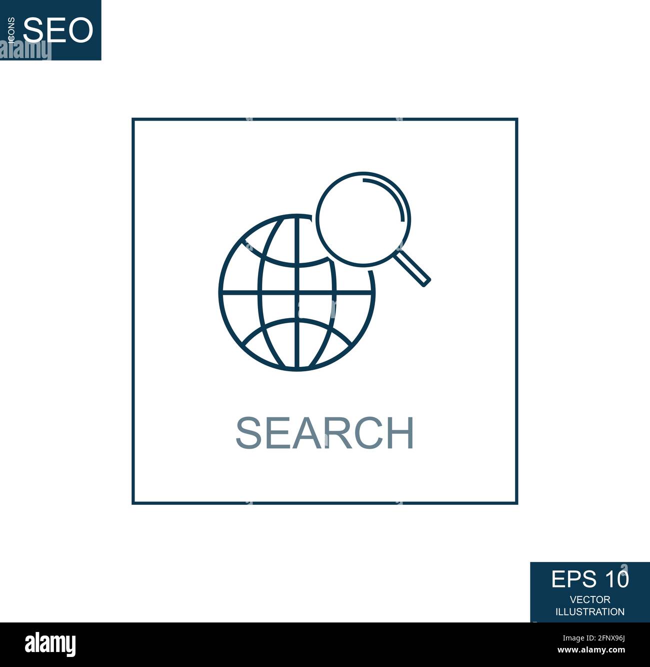 Abstract business icons, SEO information search - Vector illustration ...