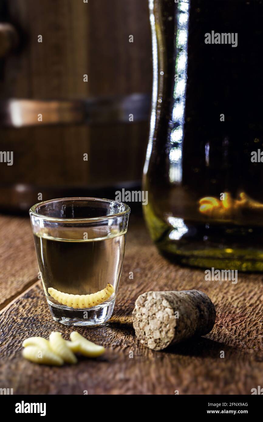 Mezcal (or mescal) is commonly known as "Mexican tequila with larva ...