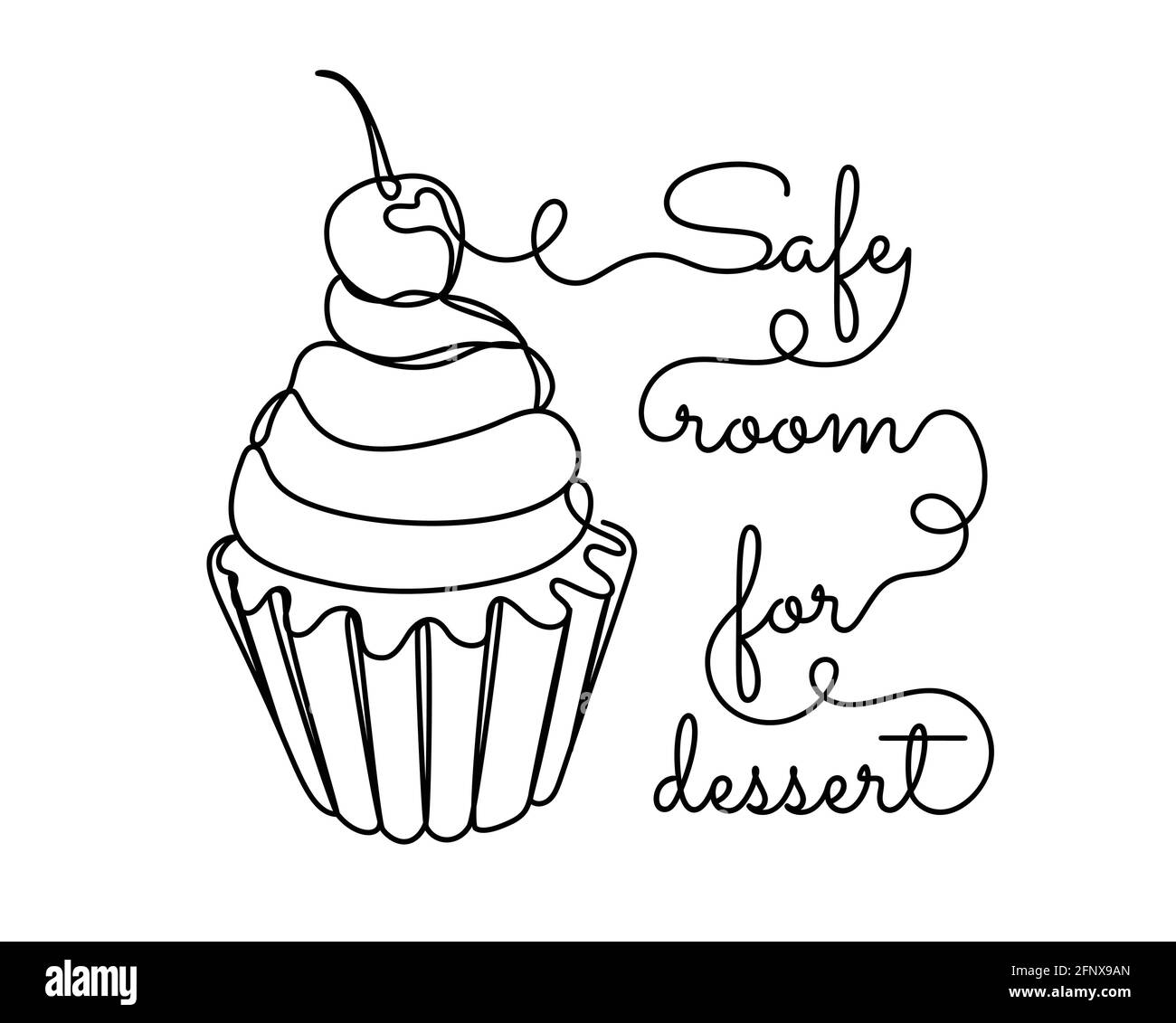 Cupcake linear doodle icon Black and White Stock Photos & Images - Alamy