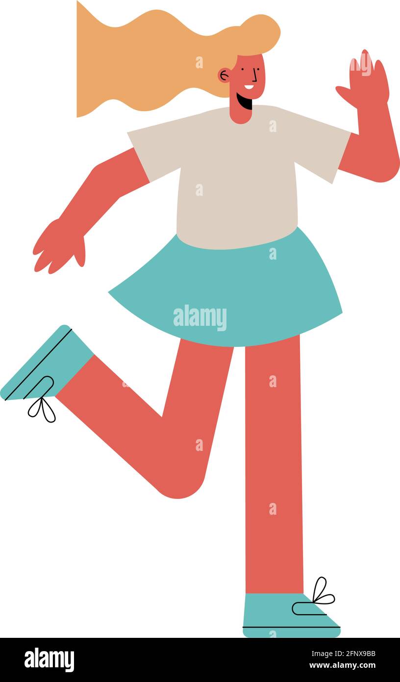young girl walking avatar character Stock Vector Image & Art - Alamy