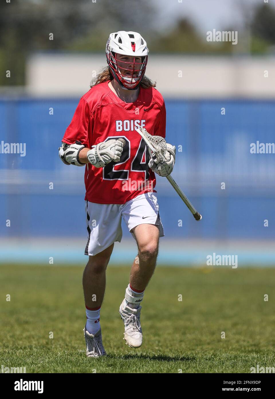 High School lacrosse action with Boise vs Coeur d'Alene High School in Coeur d'Alene, Idaho ...