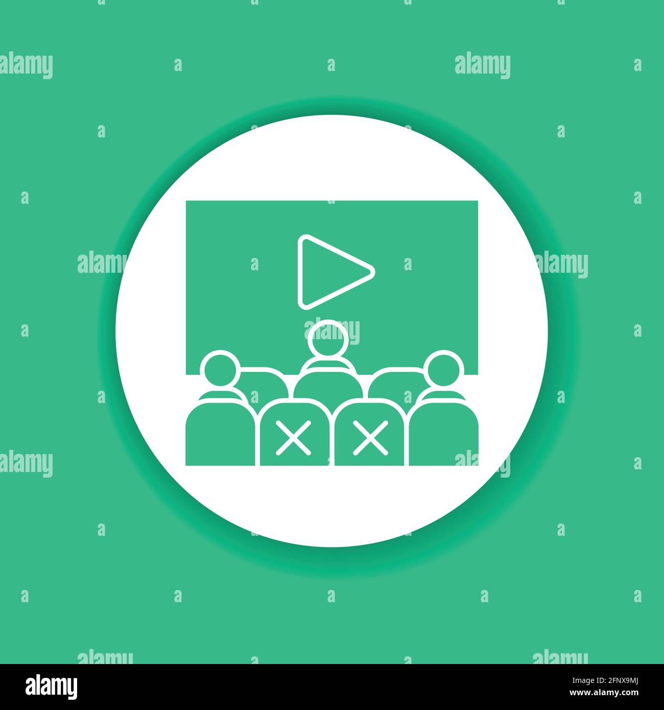 People sitting in cinema hall color glyph icon. Safe travel. Pictogram ...