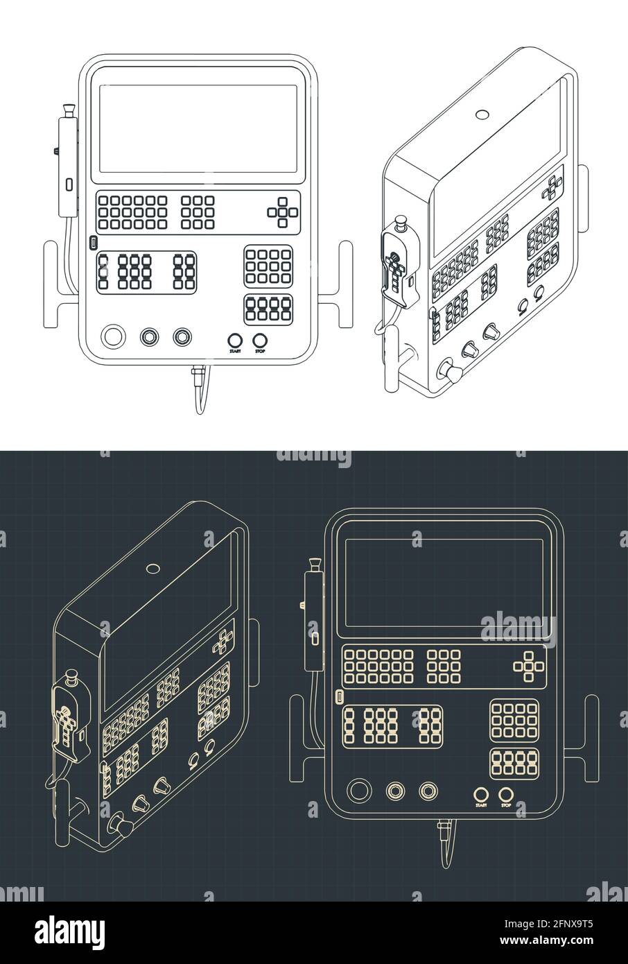 Stylized vector illustration of drawings of remote control for ...