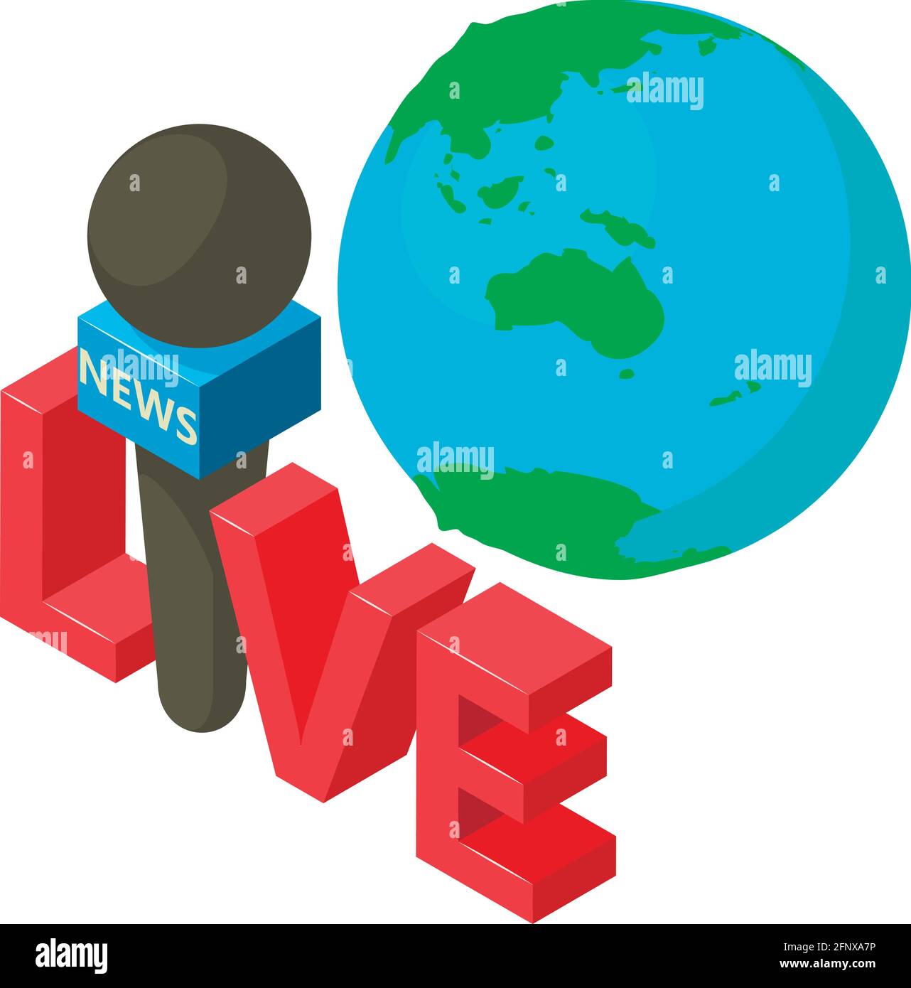 Live reportage icon. Isometric illustration of live reportage vector ...